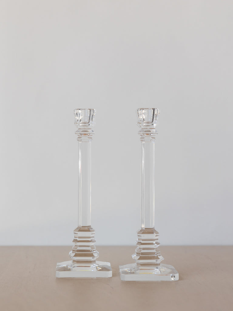 Pair of Mid Century Crystal Candlestick Holders – The Arc