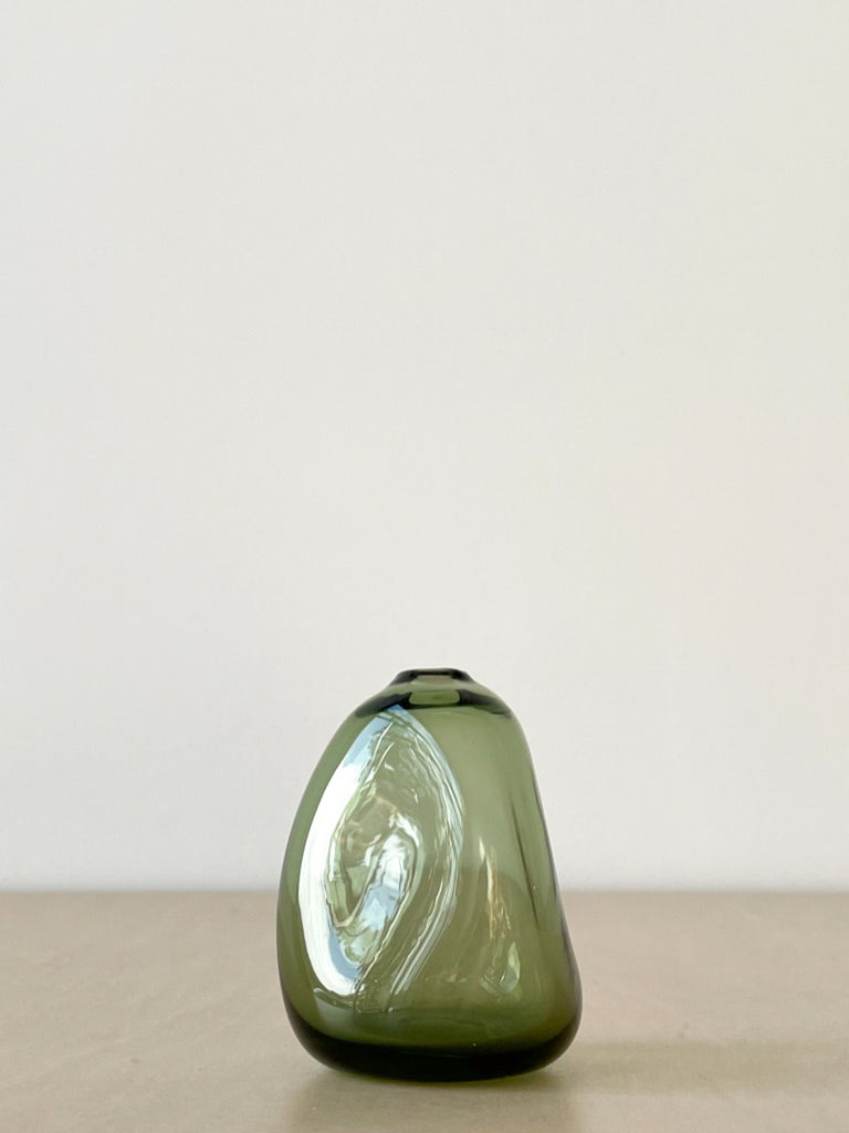 Tall Triangle Glass Vase In Forest Green – The Arc