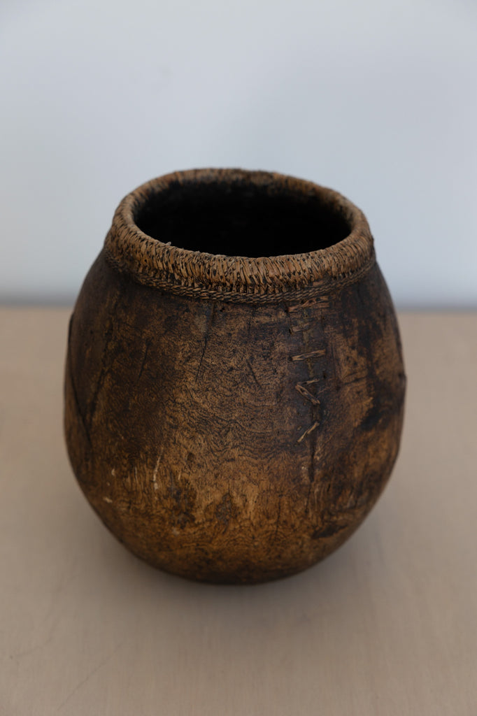 Hand Carved Wood African Vessel with Stitch – The Arc